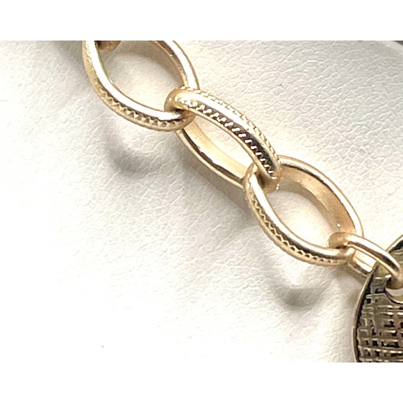 St Thomas | Jewelry | St Thomas Tri Tone Textured Metal Disc Statement ...